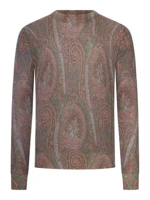 Etro Paisley Sweater In Silk And Cashmere Blend - Multicolor