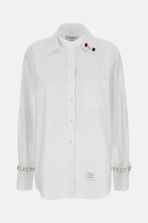Thom Browne Swarovski Embellished Cotton Shirt - Multicolor