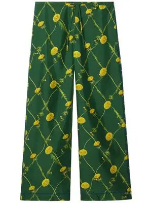 Burberry Silk Printed Pants - Multicolor