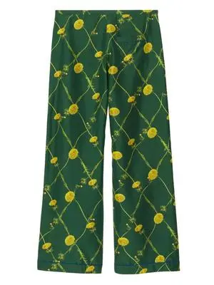 Burberry Silk Printed Pants - Multicolor