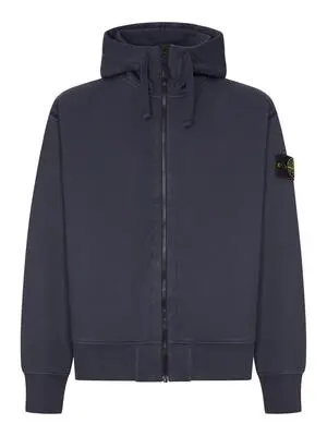 Stone Island Cotton Zip-up Hoodie - Blue