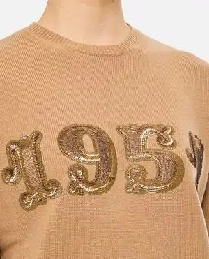 Max Mara Sequin Logo Knit Sweater - Multicolor