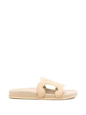 Celine Triomphe Suede Leather Slides - Multicolor