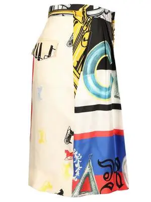 Celine Printed Silk Twill Shorts