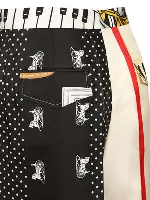 Celine Printed Silk Twill Shorts