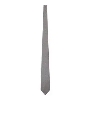 TOM FORD Silk Tie With Geometric Pattern - Black