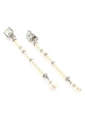 Alessandra Rich Embellished Metal Earrings - Silver