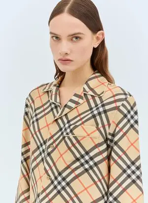 Burberry Check Silk Pyjama Shirt