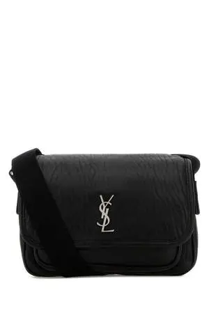 Saint Laurent Leather Small Messenger Crossbody Bag - Black