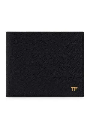 TOM FORD T-line Wallet In Hammered Leather - Black