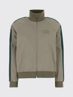 Miu Miu Cotton Zip-up Sweatshirt With Logo - Brown