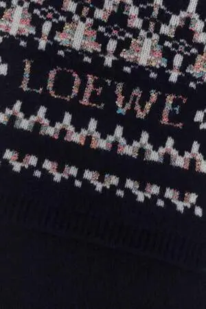 Loewe Midnight Blue Wool Blend Scarf