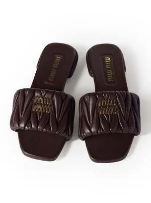 Miu Miu Nappa Matelassé Sandals - Multicolor