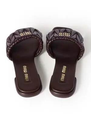 Miu Miu Nappa Matelassé Sandals - Multicolor