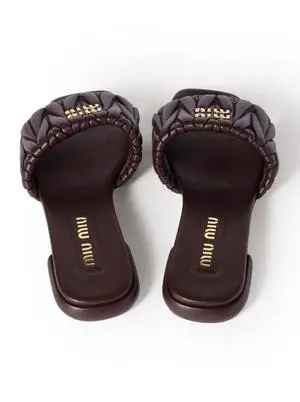 Miu Miu Nappa Matelassé Sandals - Multicolor