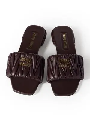 Miu Miu Nappa Matelassé Sandals - Multicolor