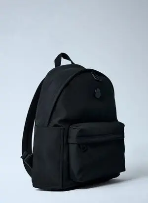Moncler New Pierrick Metal Logo Backpack - Black