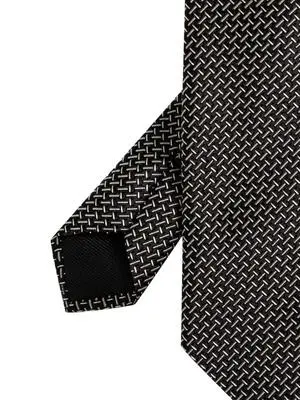 TOM FORD Silk Tie With Geometric Pattern