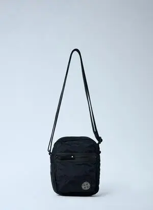 Stone Island Logo Patch Crossbody Bag - Black