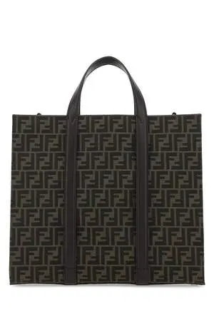 Fendi Embroidered Canvas Shopping Bag