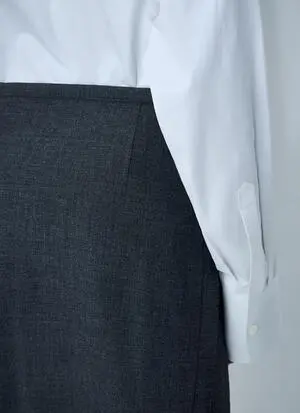 Prada Pleated Rush Stitch Skirt With Belt