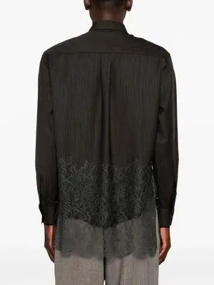 Fendi Wool Shirt With Stripes And Lace