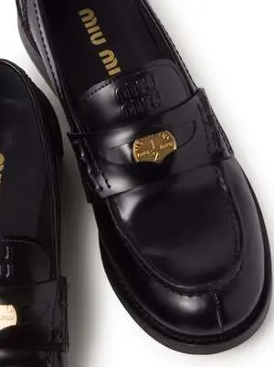 Miu Miu Brushed Leather Loafers