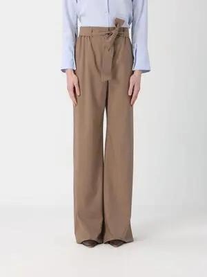 Max Mara Virgin Wool Palazzo Trousers - Brown