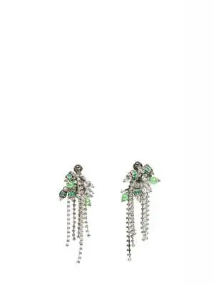 Dries Van Noten Brass Beads And Crystals-embellished Earrings - Multicolor