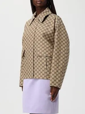 Gucci Gg Supreme Cotton Bomber Jacket - Brown
