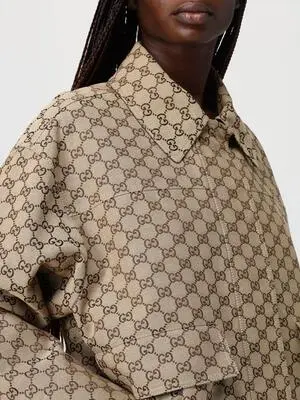 Gucci Gg Supreme Cotton Bomber Jacket - Brown