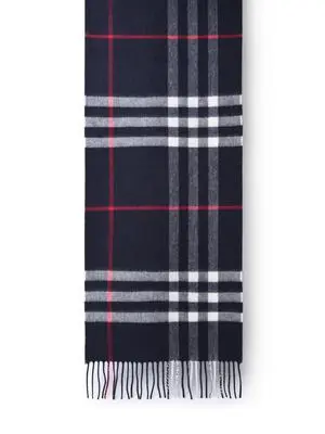 Burberry Navy Cashmere Scarf - Blue