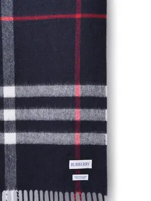 Burberry Navy Cashmere Scarf - Blue