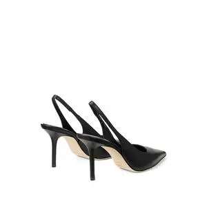 JIMMY CHOO Calf Leather Slingback Stiletto Pumps - Black