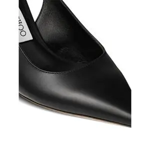 JIMMY CHOO Calf Leather Slingback Stiletto Pumps - Black
