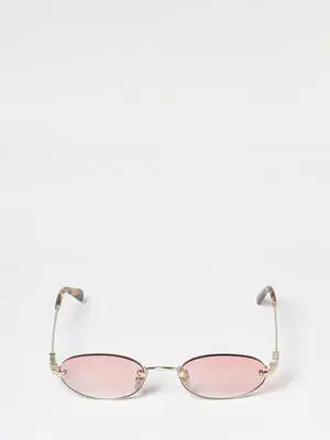 Miu Miu Oval Metal Sunglasses With Bridge And Tortoiseshell Temples