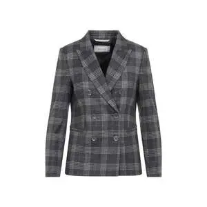 Peserico Checked Wool Blend Blazer