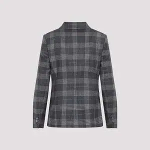 Peserico Checked Wool Blend Blazer