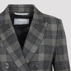 Peserico Checked Wool Blend Blazer