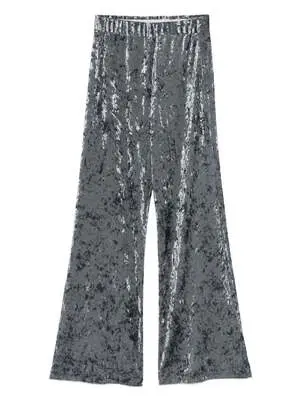 FORTE_FORTE Velvet High-waisted Trousers - Multicolor
