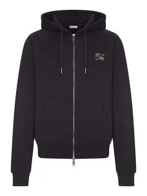 Burberry Cotton Sweatshirt With Zip And Hood - Black
