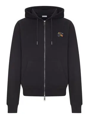 Burberry Cotton Sweatshirt With Zip And Hood - Black