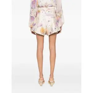 Zimmermann Floral Silk-blend Shorts