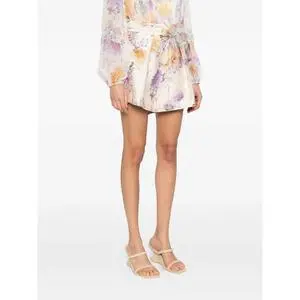 Zimmermann Floral Silk-blend Shorts