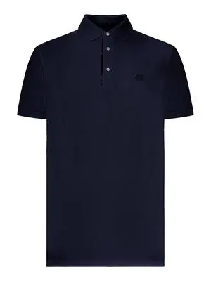 Etro Cotton Polo Shirt With Printed Details - Blue