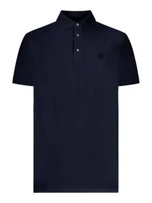 Etro Cotton Polo Shirt With Printed Details - Blue