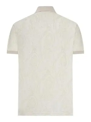 Etro Cotton Polo Shirt With Arnica Pattern - Cream