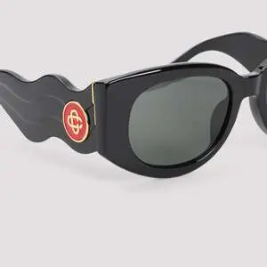 Casablanca Metal Oval Wave Acetate Sunglasses