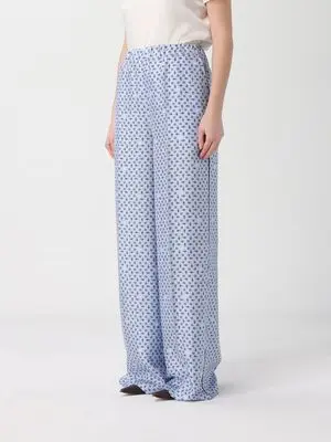 Max Mara Paisley Silk Trousers - Blue