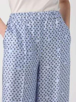 Max Mara Paisley Silk Trousers - Blue